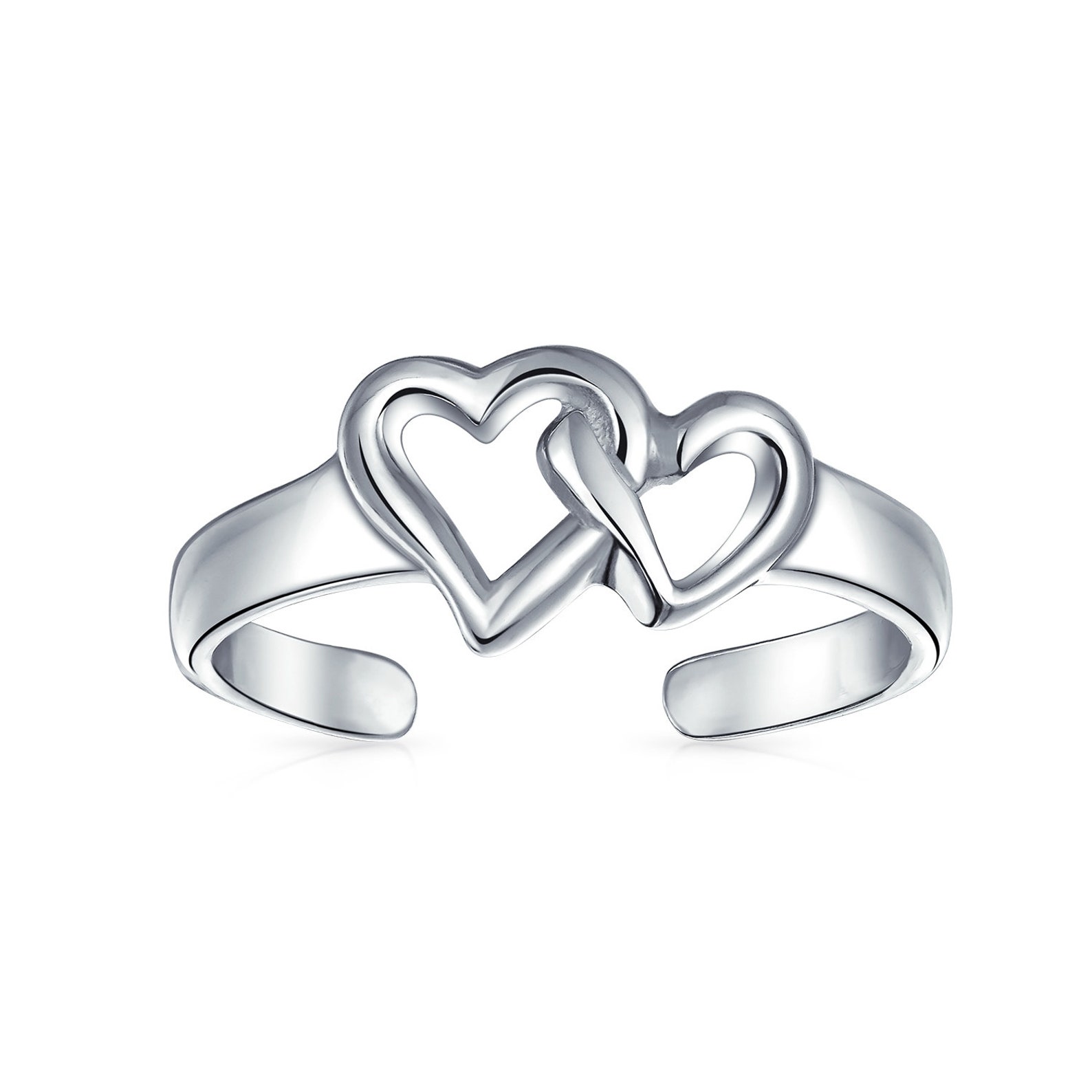 Personalized Double Open Heart Shape Interlocking Midi Toe - Etsy