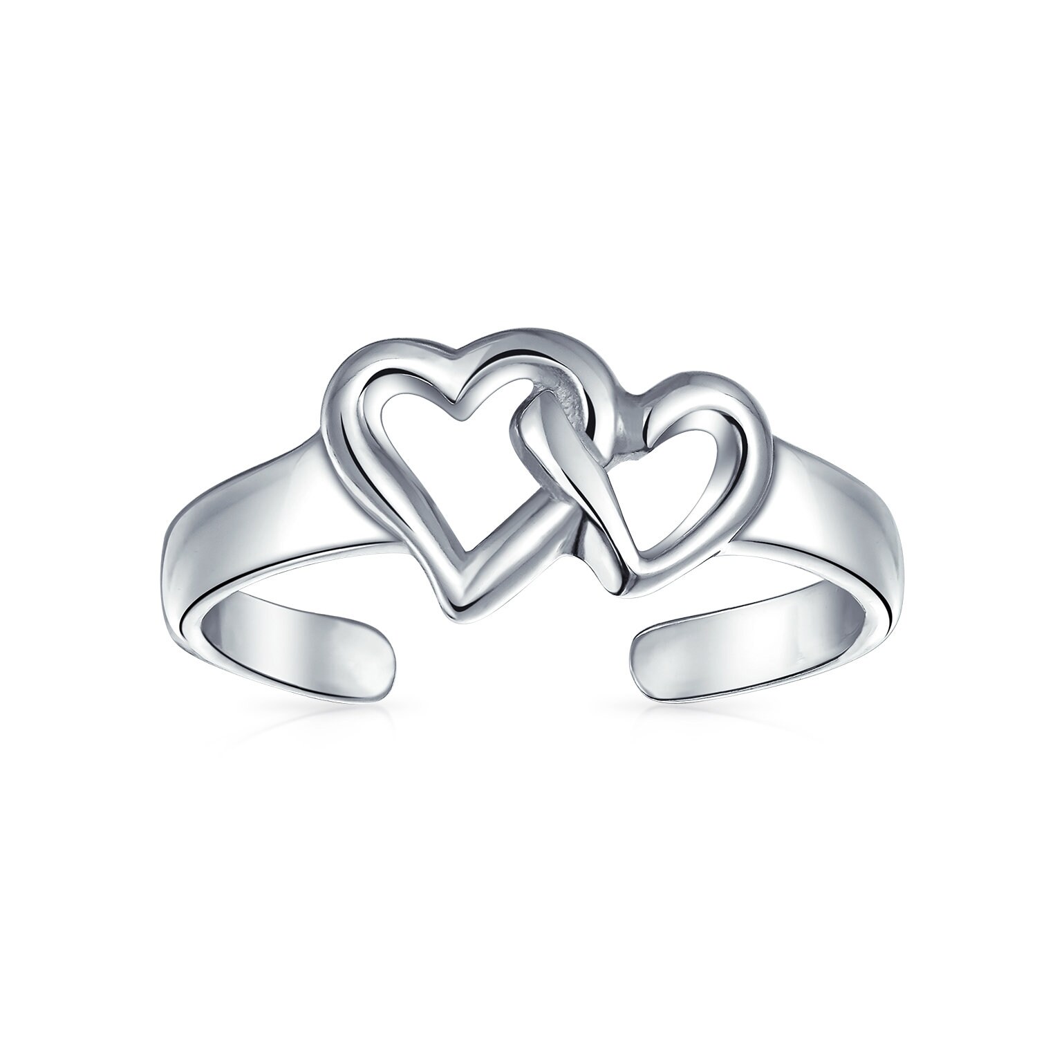 Personalized Double Open Heart Shape Interlocking Midi Toe - Etsy