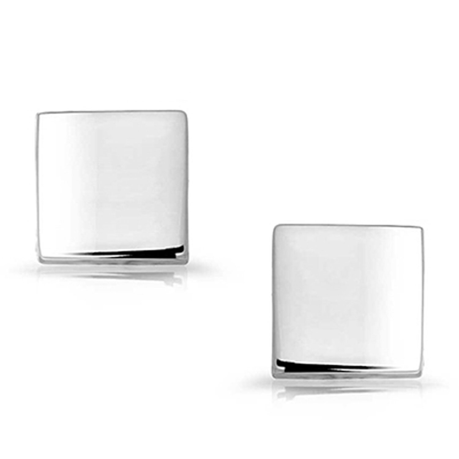 Personalized Geometric Simple Square Polished Stud Earrings | Etsy