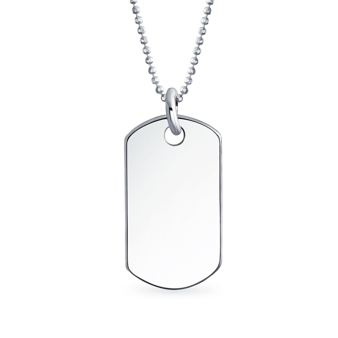 Personalized Mens Plain Military Army Dog Tag Pendant Necklace - Etsy