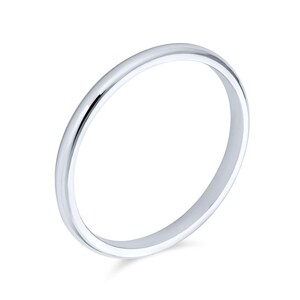 Simple Minimalist Thin Stackable 925 Sterling Silver Couples Wedding ...
