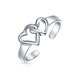 Personalized Double Open Heart Shape Interlocking Midi Toe Ring ...