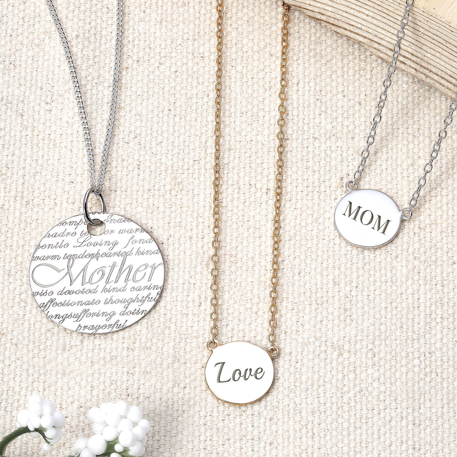 Personalized Round Circle Disc Monogram Pendant Necklace for | Etsy