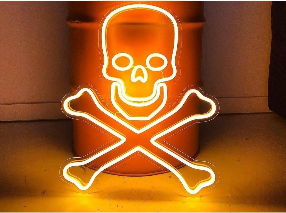 Pirate Skull & Crossbones LED Neon Sign Made in the UK - Etsy