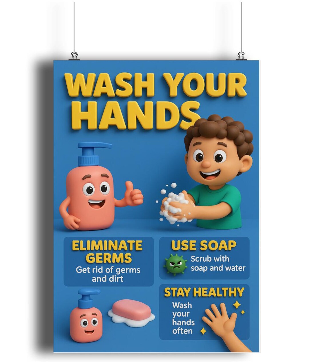 Wash Your Hands - Stay Healthy! Poster - Etsy Australia