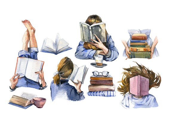 Reading Bookworm Clipart