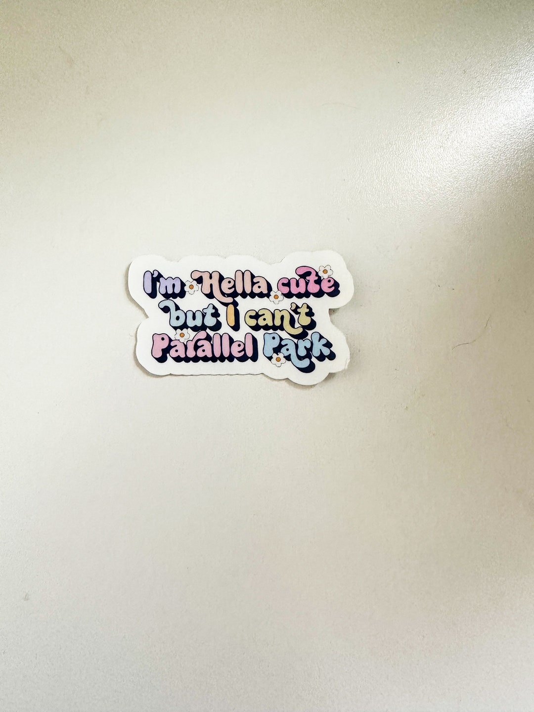 Hella Cute but Cant Parallel Park Water Bottle Sticker, Die Cut Sticker ...