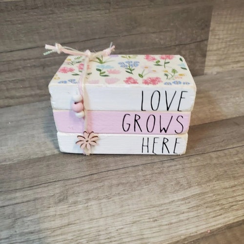 Ice Cream Wood Book Stack - Etsy