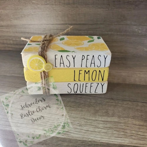 Ice Cream Wood Book Stack - Etsy