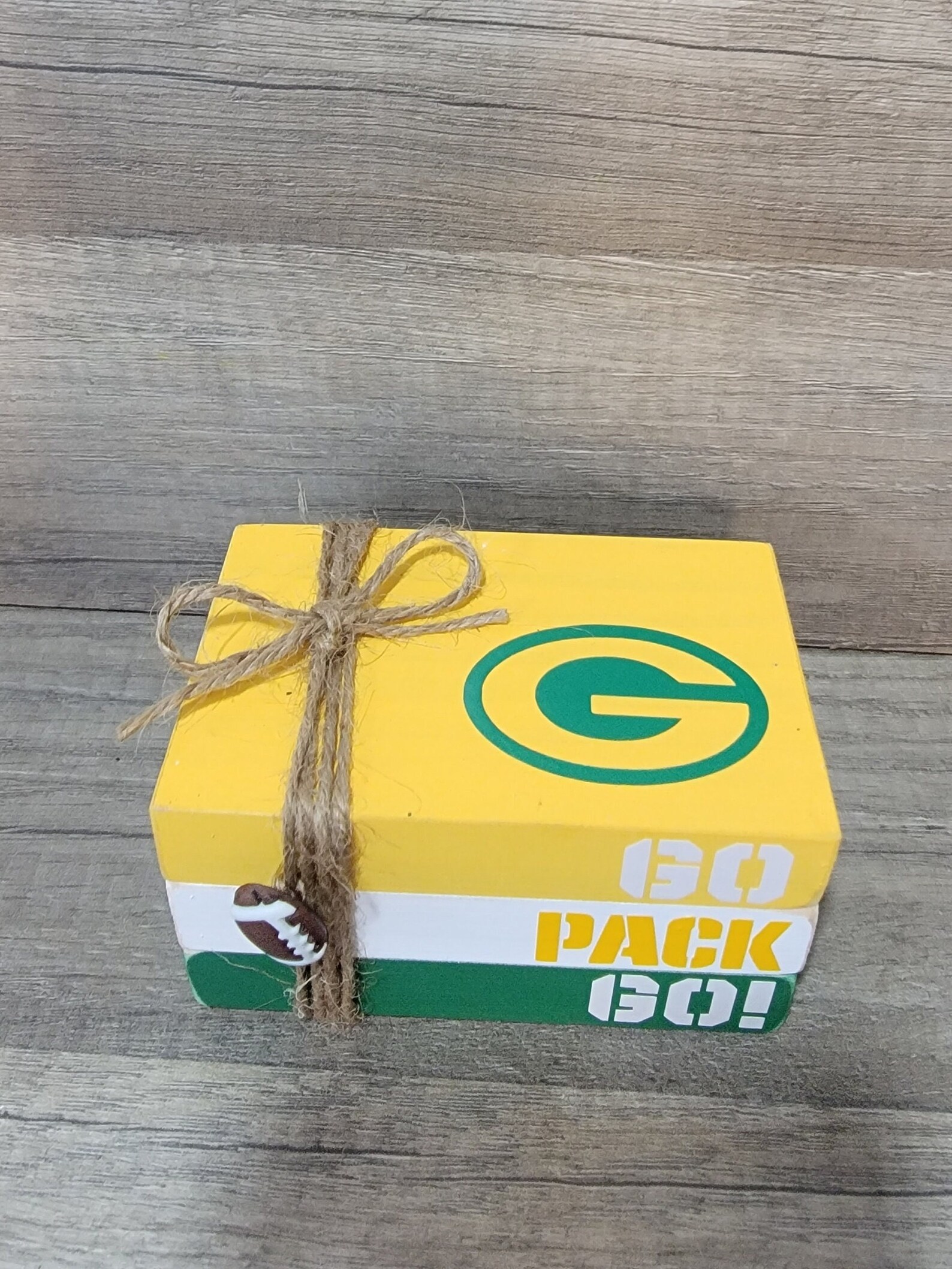 Football Mini Wood Book Stack/ Tier Tray Decor/ Football - Etsy