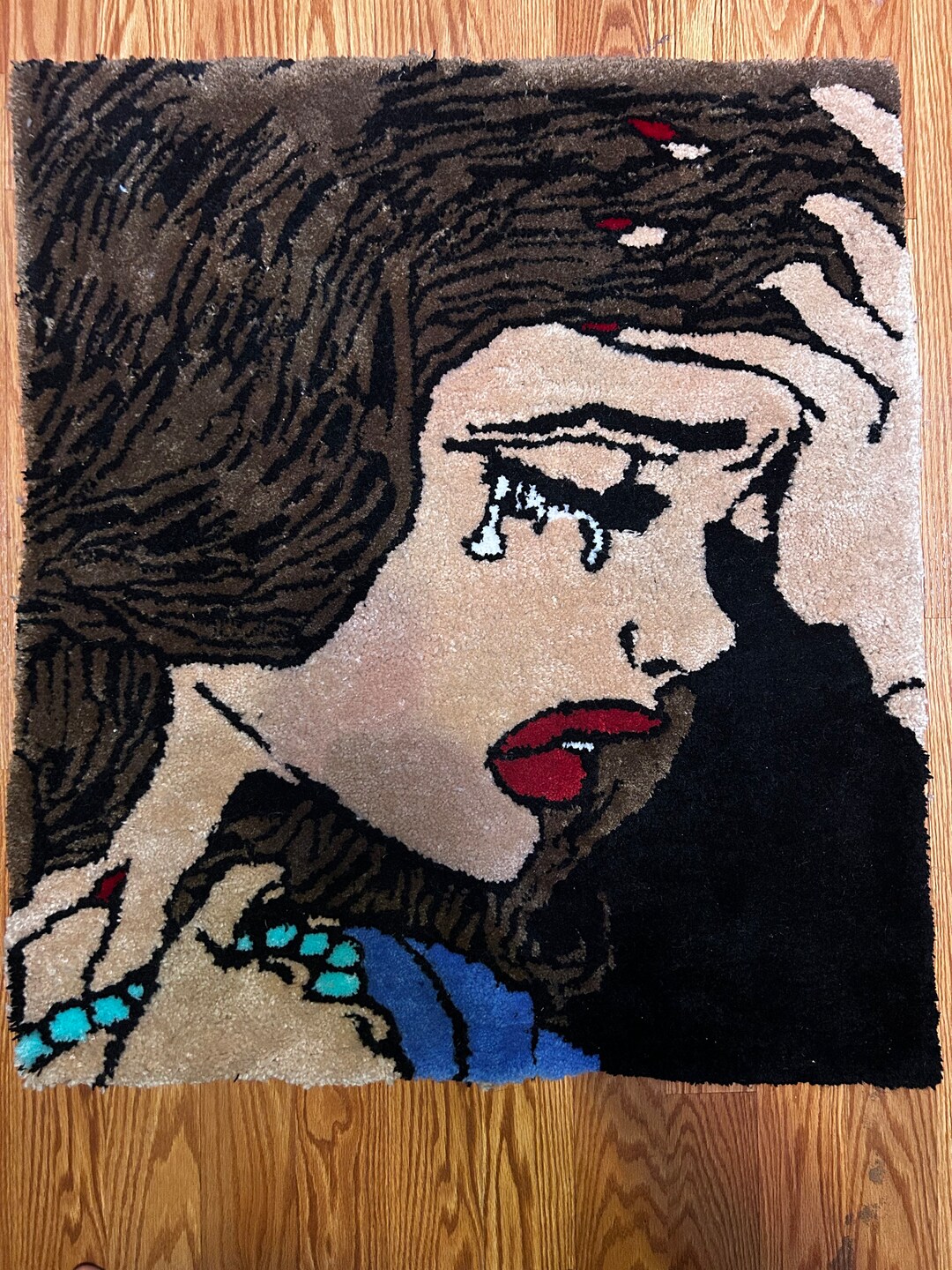 Crying Comic Girl Tufted Rug - Etsy