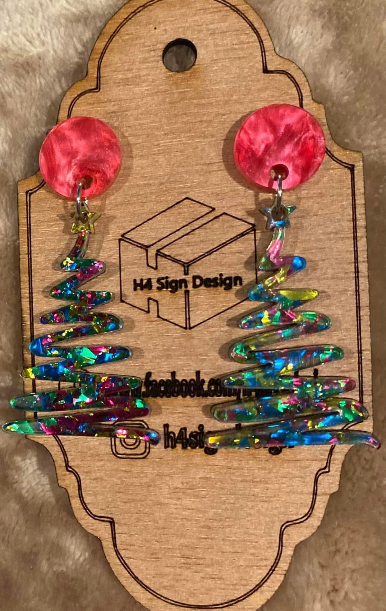 Tree Laser Cut Acrylic Earring, Tree Glitter Earrings, Tree Acrylic ...