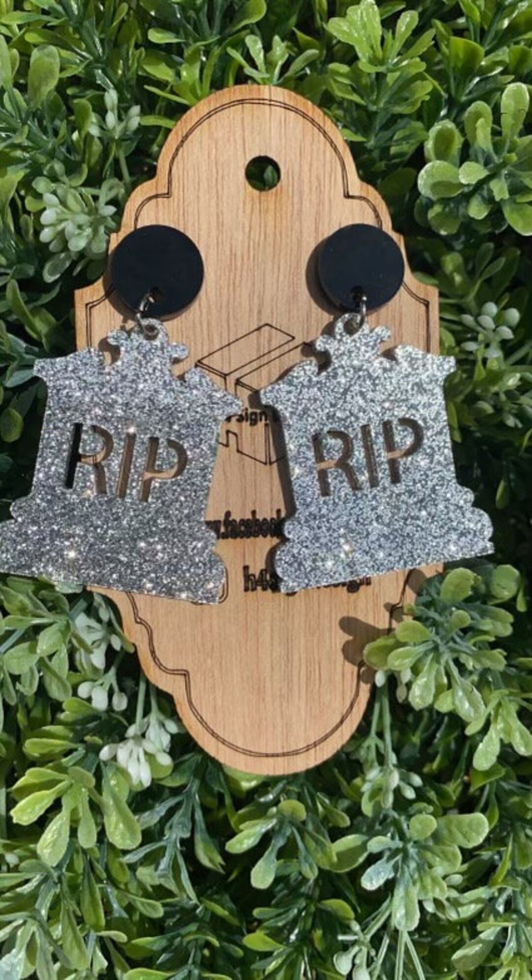 RIP Tombstone Laser Cut Glitter Acrylic Earring, RIP Tombstone Earrings ...