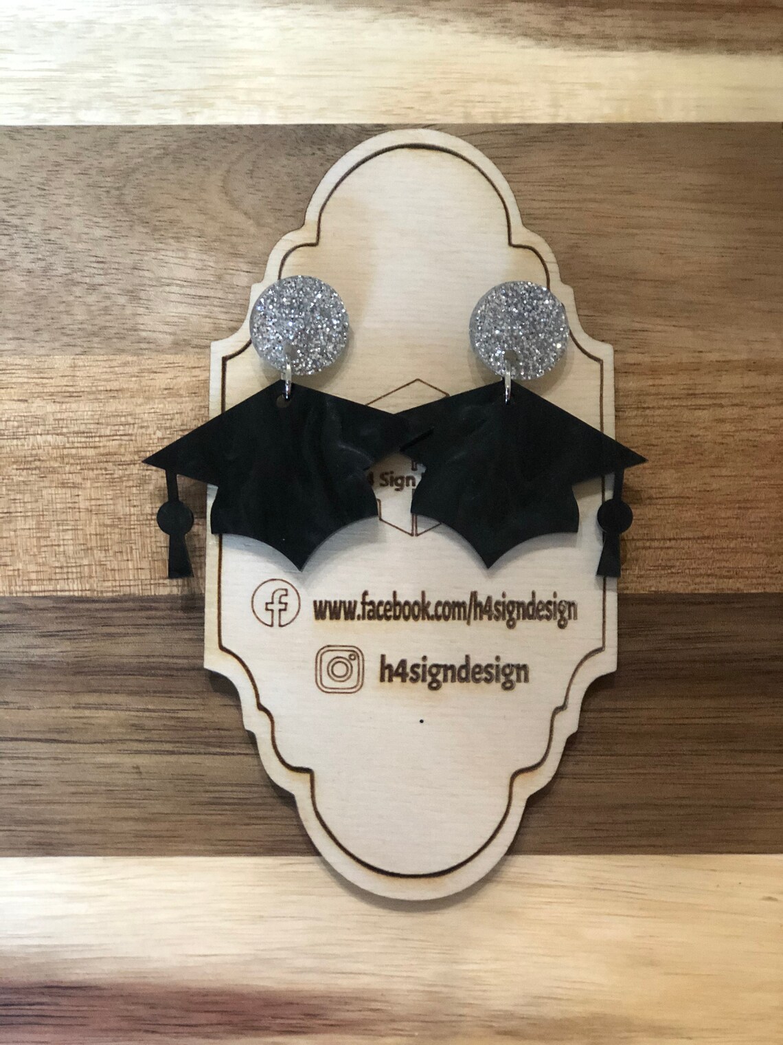 Graduation Cap Laser Cut Acrylic Earrings, Glitter Earrings, Graduation ...