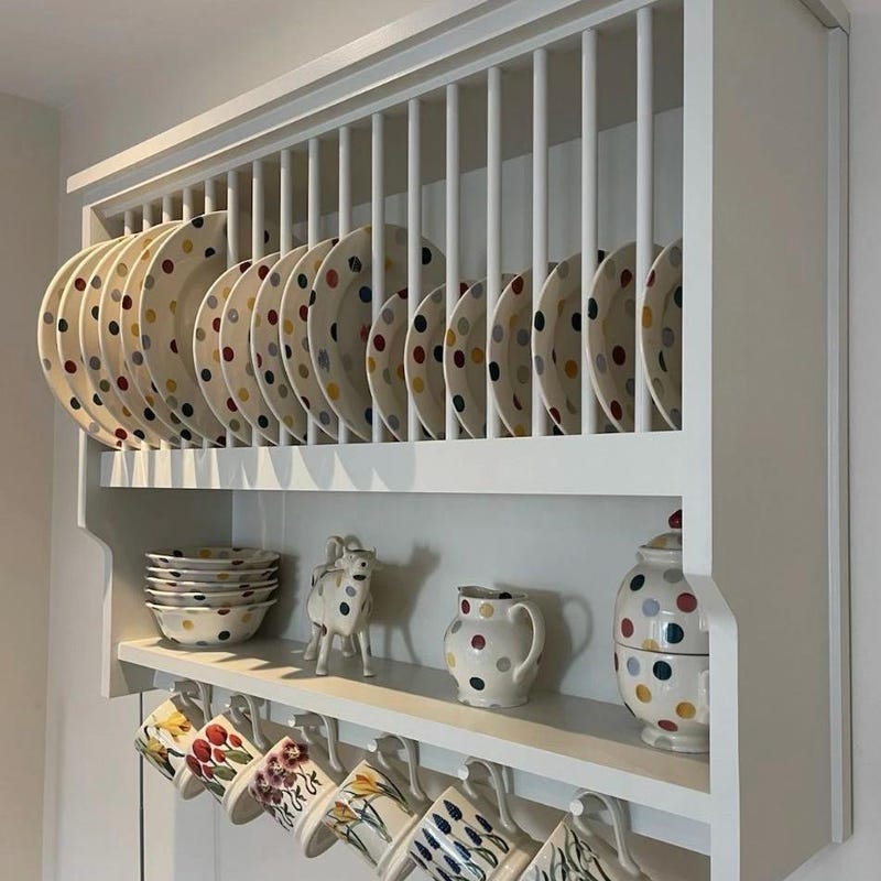 Kitchen Wall Plate Rack Shelf - Etsy UK