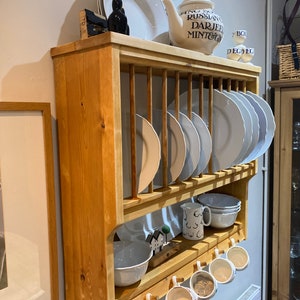 The Cotswold Handmade Kitchen Pine Plate Rack Storage - Etsy UK