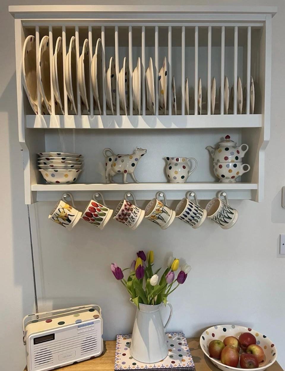 The Coxbench Handmade Kitchen Plate Rack Storage Finished in Your ...