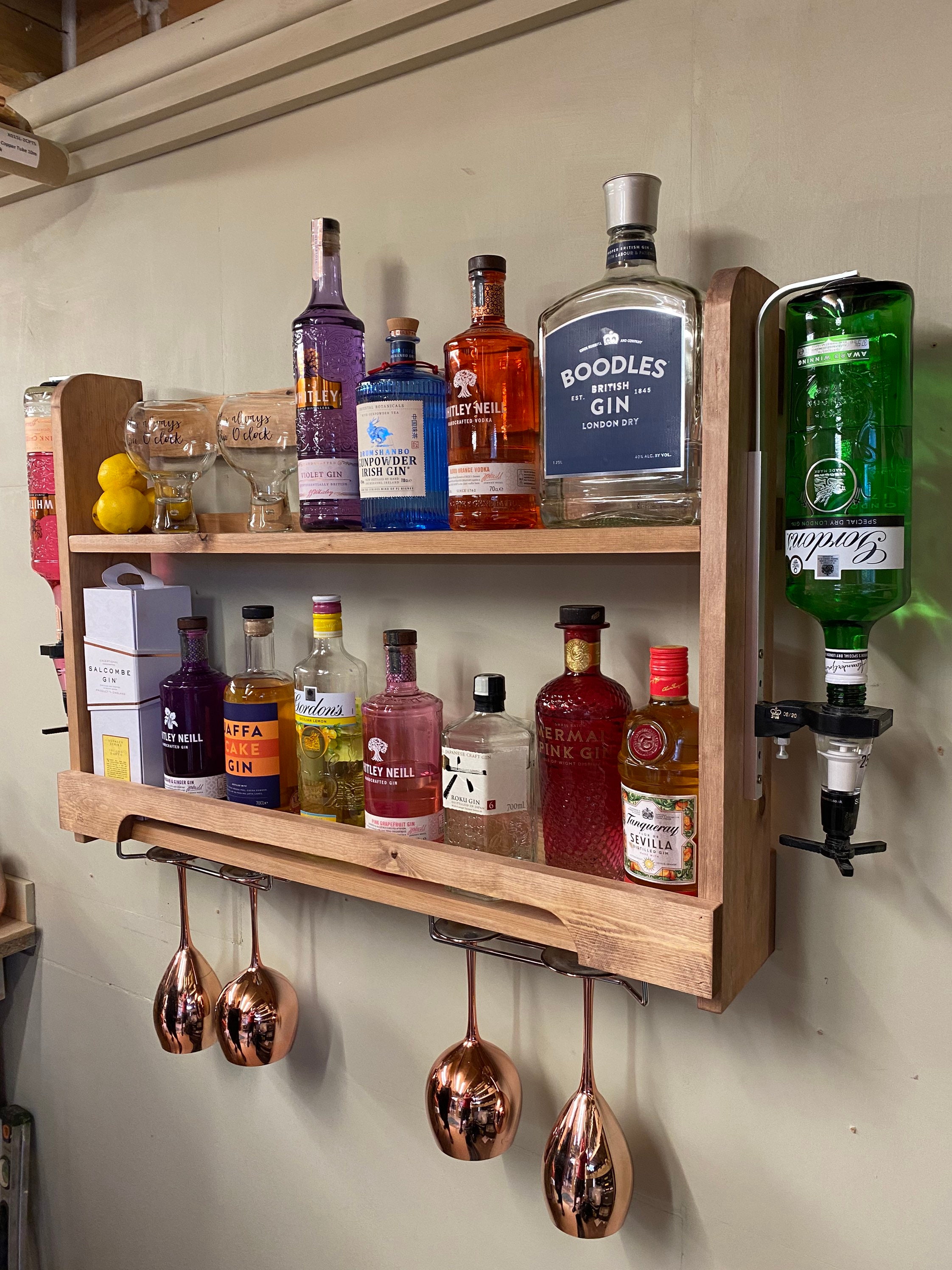 Prestige Gin Bar Custom Wall Mounted Spirits Optics Wall - Etsy UK