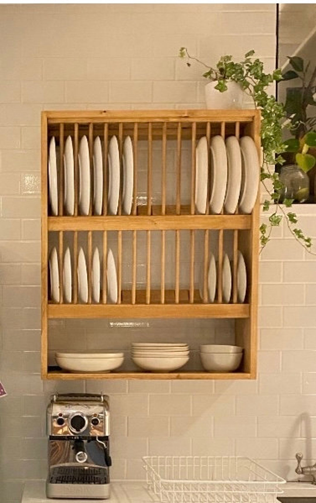 The Riddings Stained Double Handmade Plate Rack Storage - Etsy