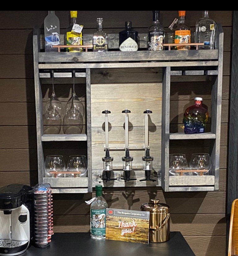 Luxury Home Garden Bar Mounted Drinks Spirits Optics Wall - Etsy