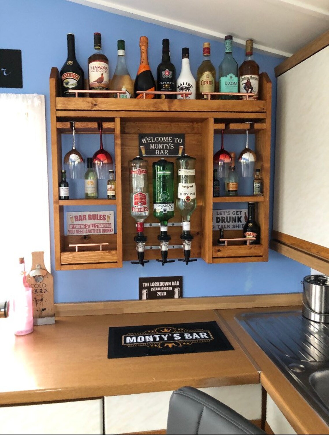 Luxury Home Garden Bar Mounted Drinks Spirits Optics Wall - Etsy