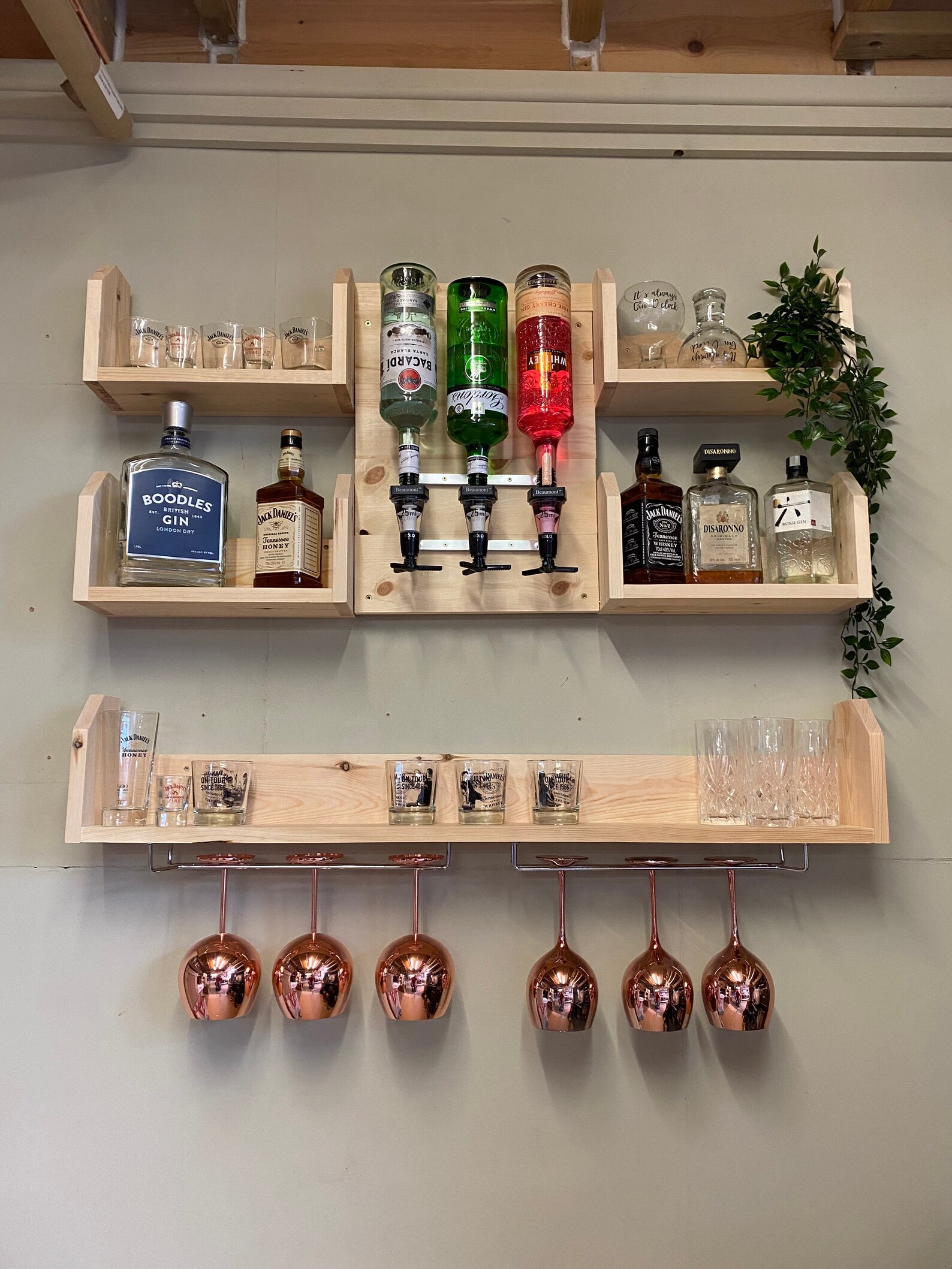 Custom wall mounted drinks Spirits optics wall mounted drinks | Etsy