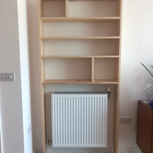 Over Radiator Storage Bookshelf - Made From Solid Pine Various Stain ...