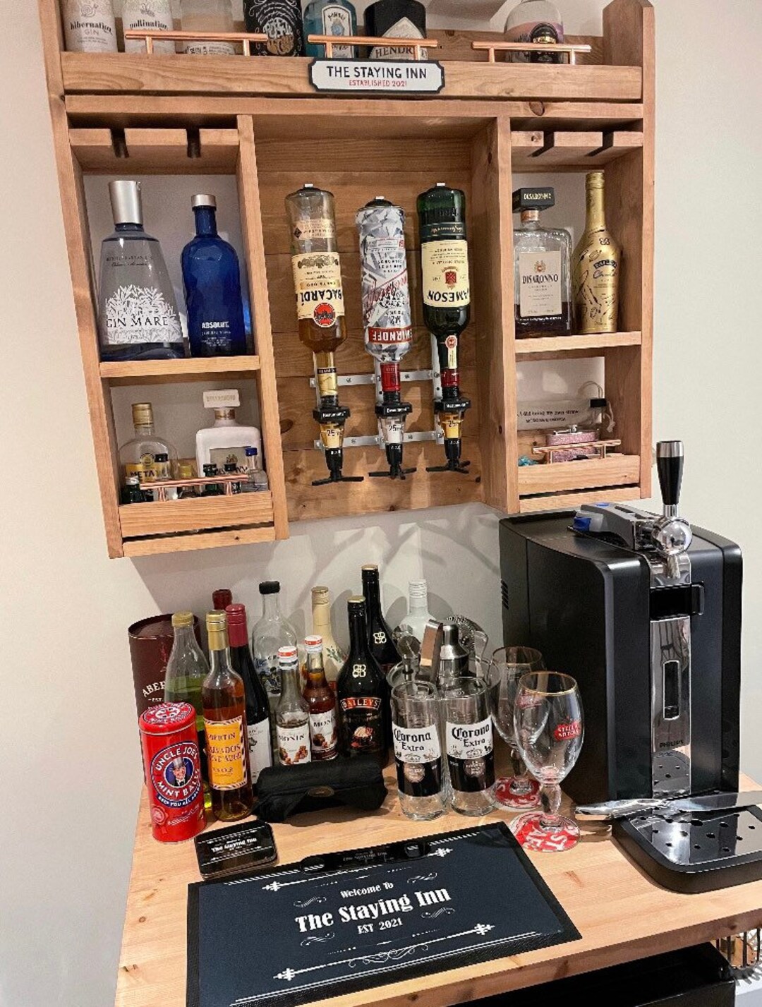 Wall Mounted Garden Bar: Redwood Spirits Optics Rack - Etsy