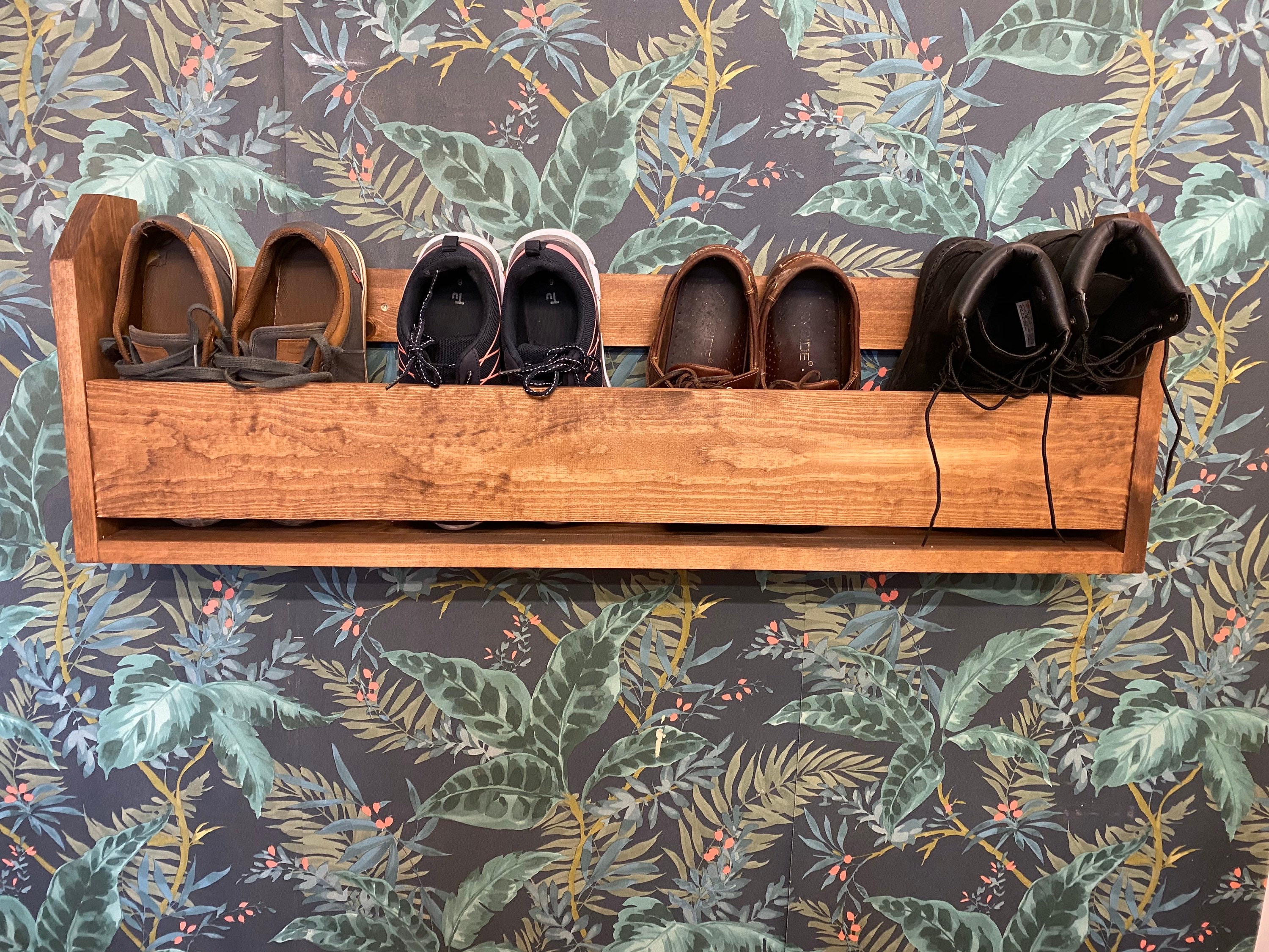 Handcrafted Solid Pine Wall Mounted Shoe Rack Storage - Etsy
