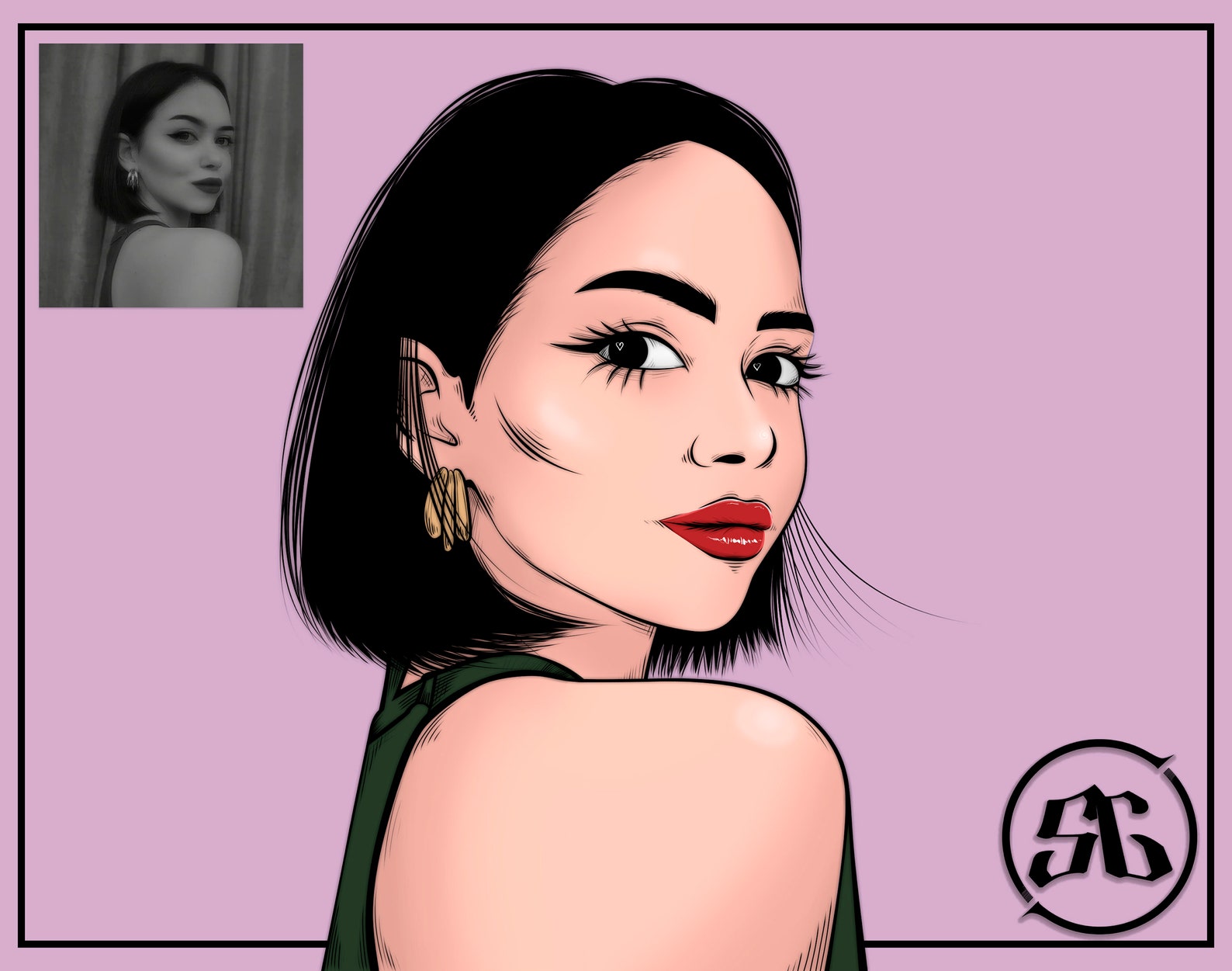 Digital Art Cartoon Portrait Custom Portrait Couple - Etsy