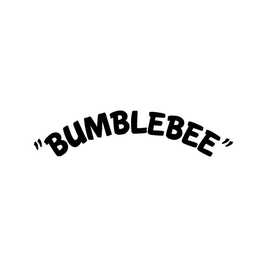 Bumble Bee Text Curved Down Vinyl Decal for Car Truck + Buy 1 Get 1 ...