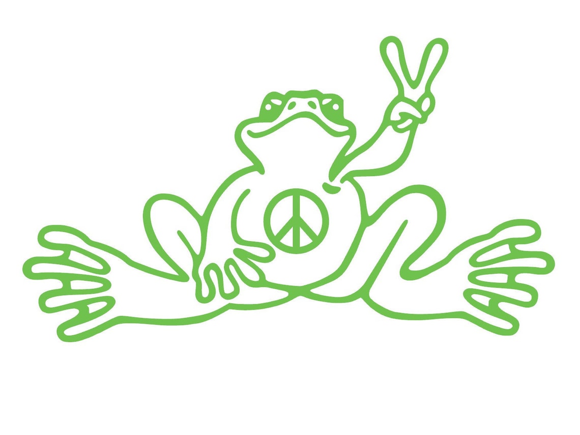 Hippie Peace Frog decal bumper sticker. funny love hippie | Etsy