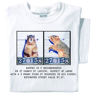Mugshot Squirrel T-shirt: Funny Animal Fails Tee - Etsy