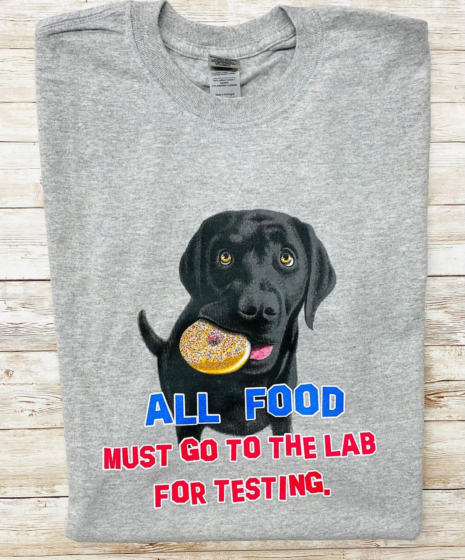 All Food Must Go to the Lab for Testing Tee | Black Lab Shirt | Science ...
