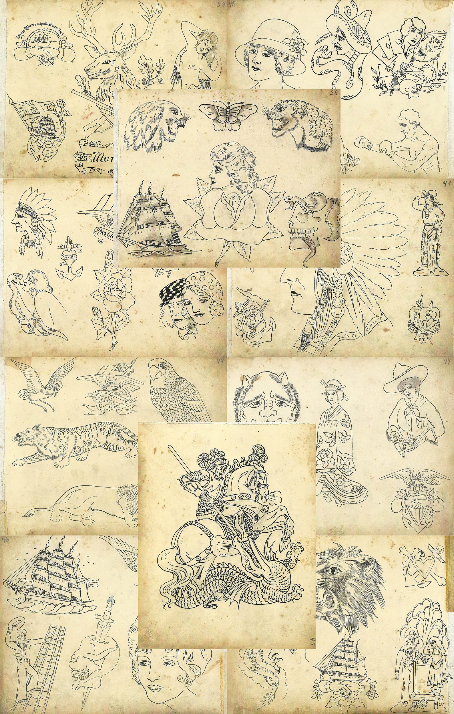 Christian Warlich Traditional, Vintage, Old School Style Tattoo Flash ...