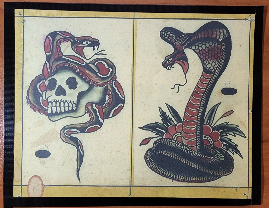 Bert Grimm Traditional Vintage Style Tattoo Flash Sheet 11x14 Skull ...