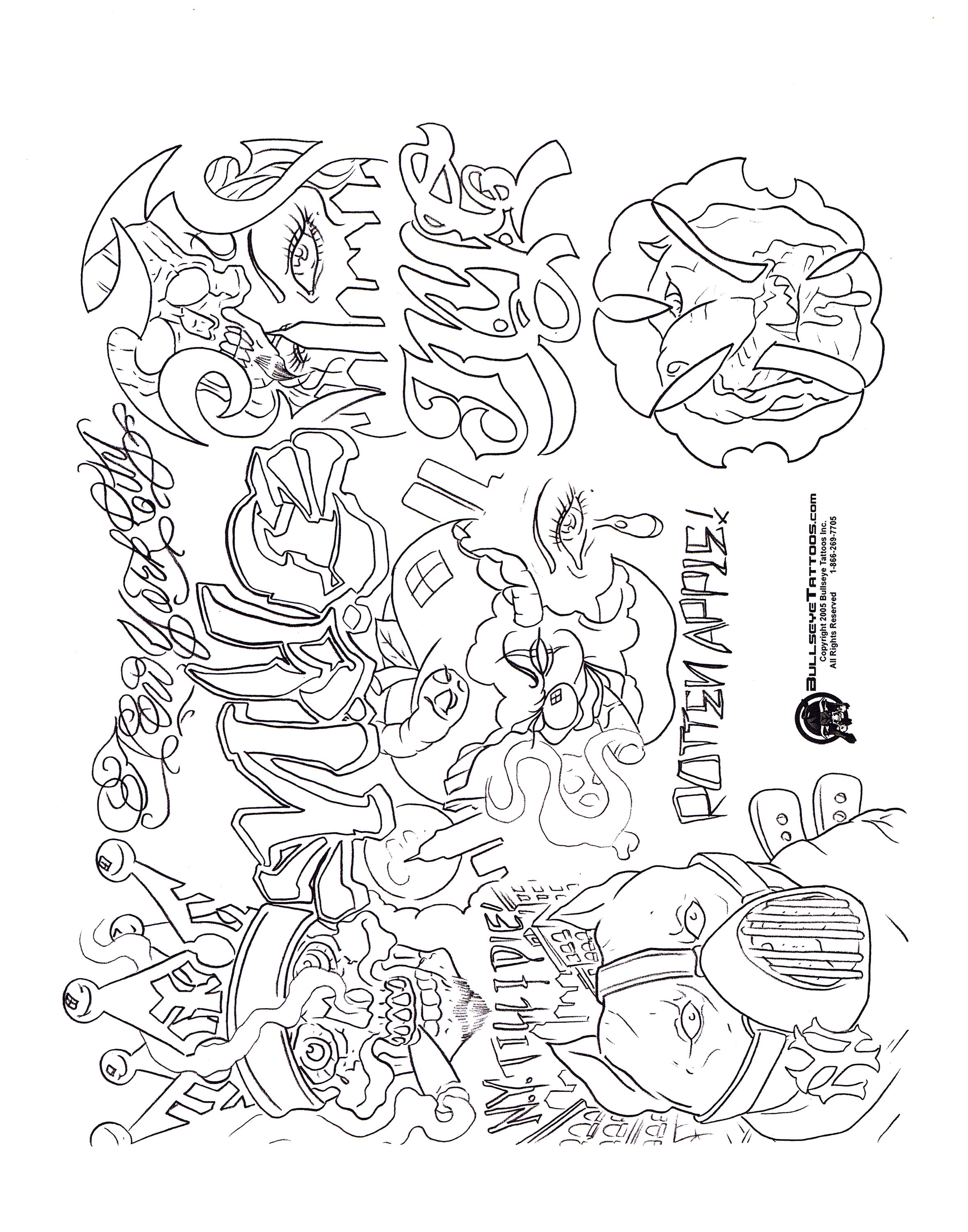 Boog Gangsta Style Tattoo Flash Set 5 Sheets With Linework, Gangster ...