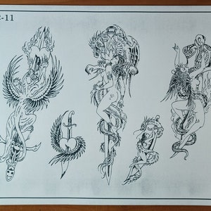 Pinky Yun Traditional Japanese Vintage Tattoo Flash Set 15 Sheets With ...