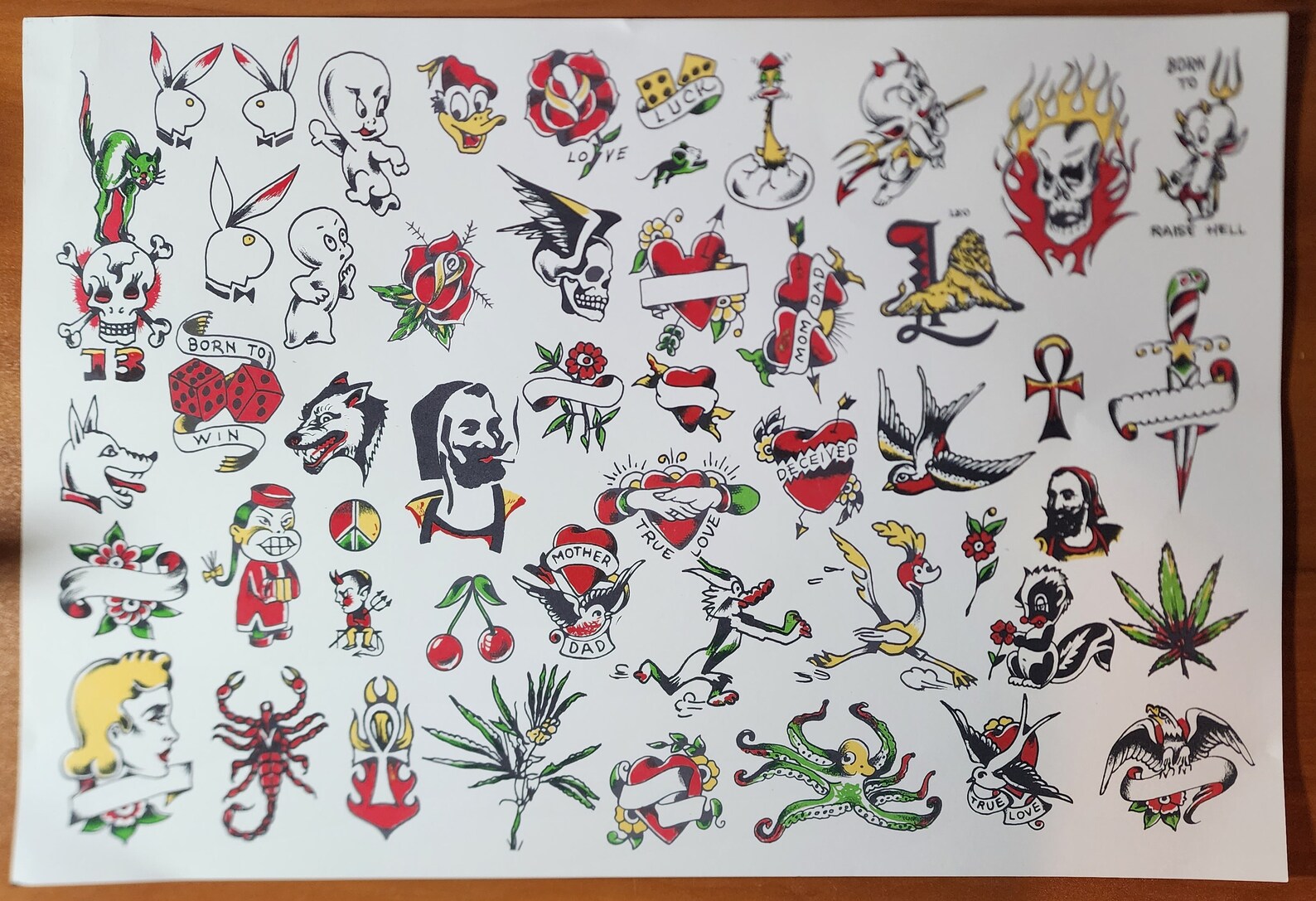 Milton Zeis Traditional Vintage Tattoo Flash Pork Chop Sheet 13X19 High ...