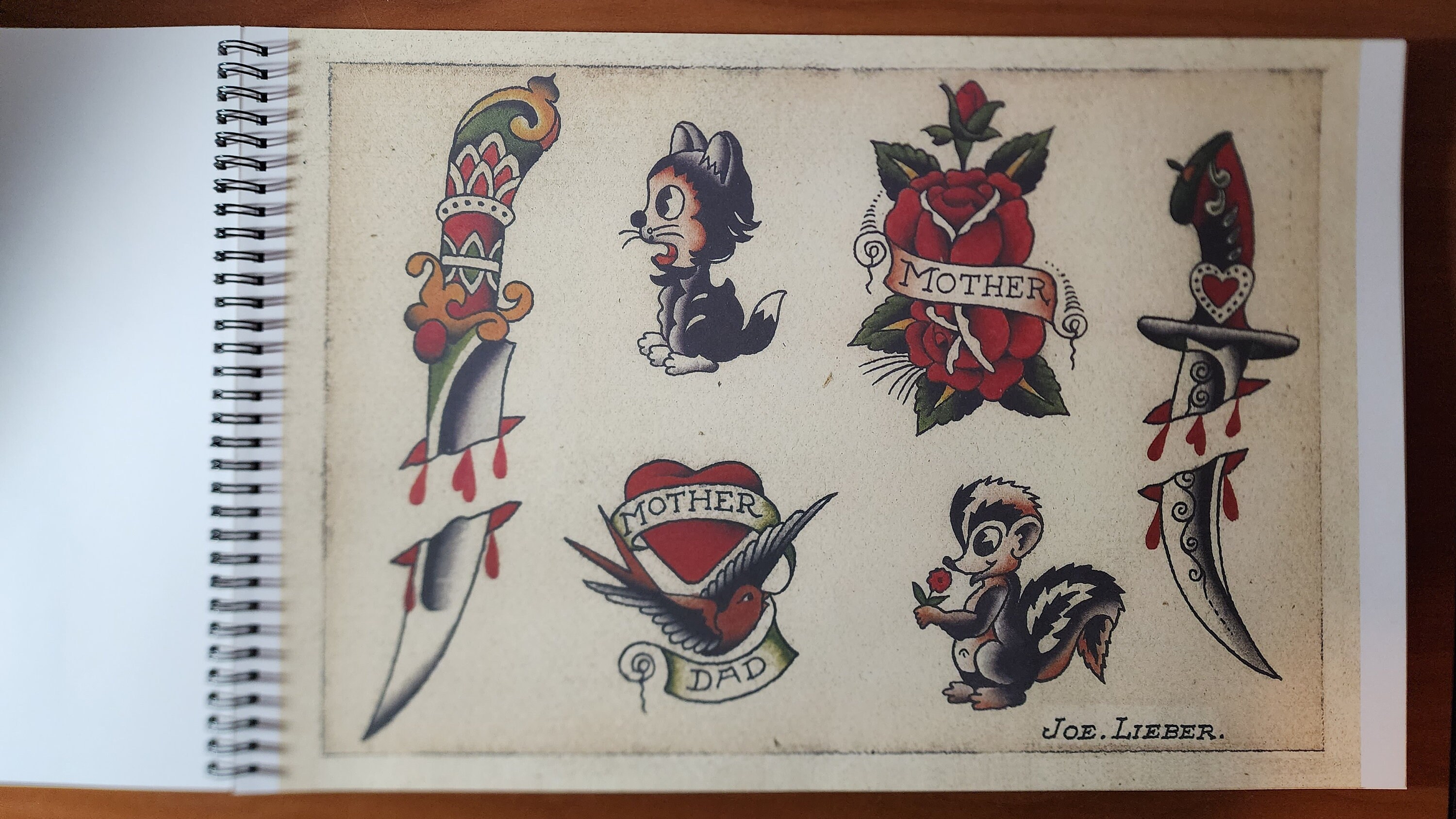 RARE Brooklyn Joe Lieber Old Traditional Vintage Style Tattoo Flash ...