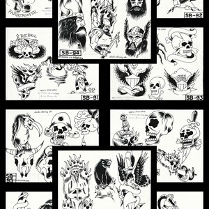 RARE 1970's Sailor Barney Traditional Vintage Style Tattoo Flash Set 50 ...