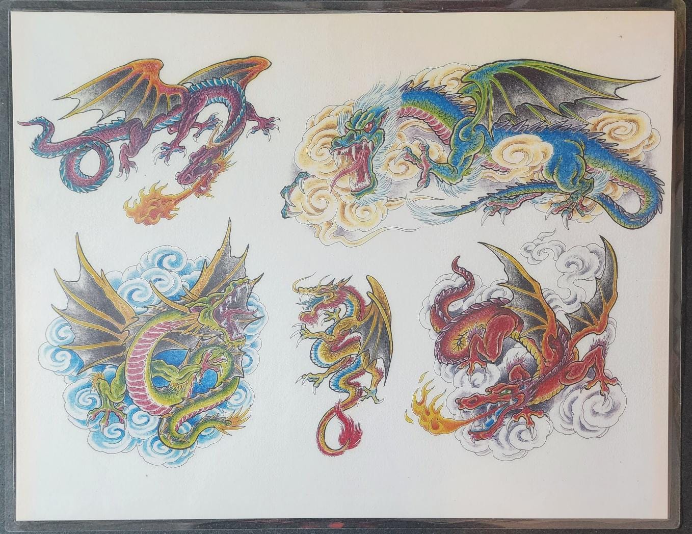 Vintage Paul Jeffries Laminated Tattoo Flash 10 Sheet Set With Line ...
