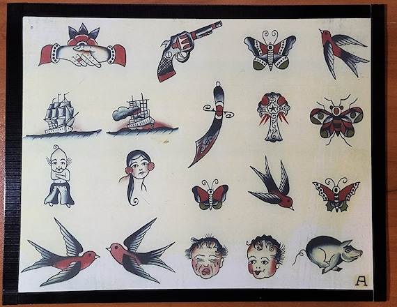 Bert Grimm Traditional Vintage Style Tattoo Flash Sheet - Etsy