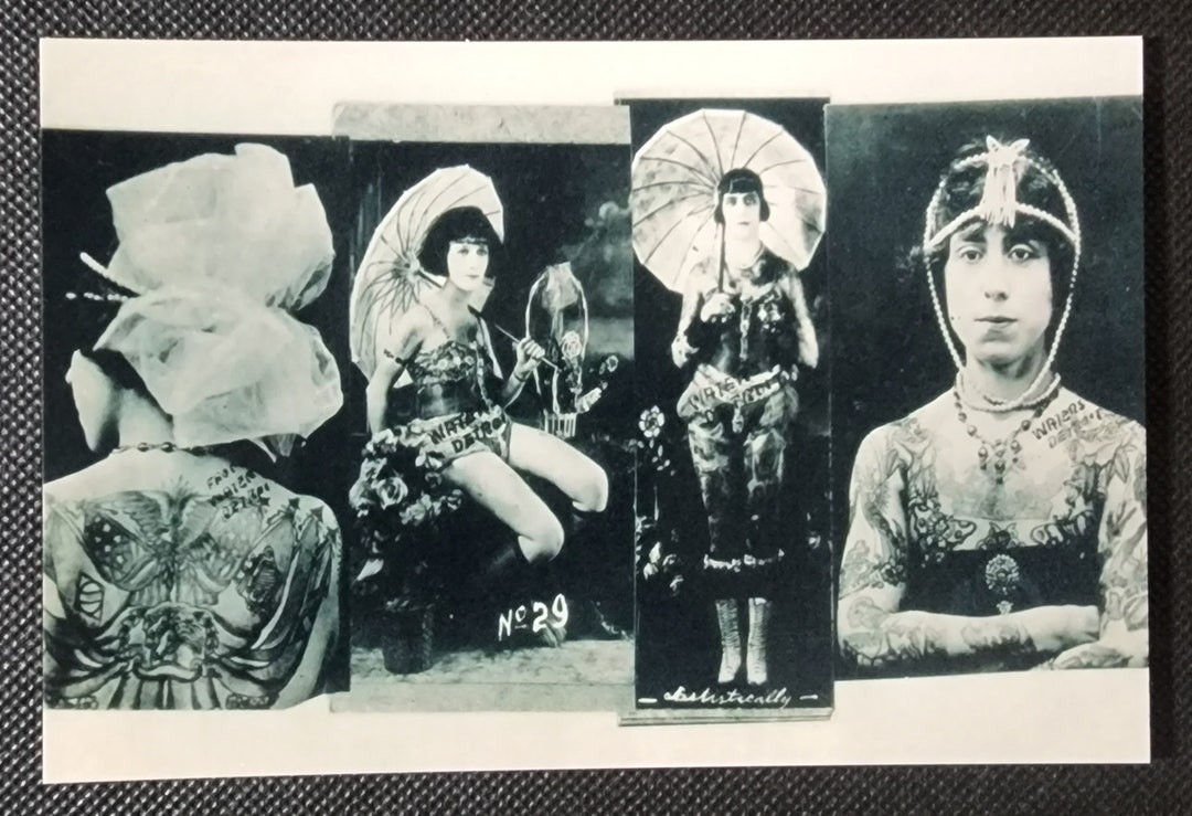 Vintage Percy Waters Traditional Tattoo Artist, Various Tattooed Woman ...