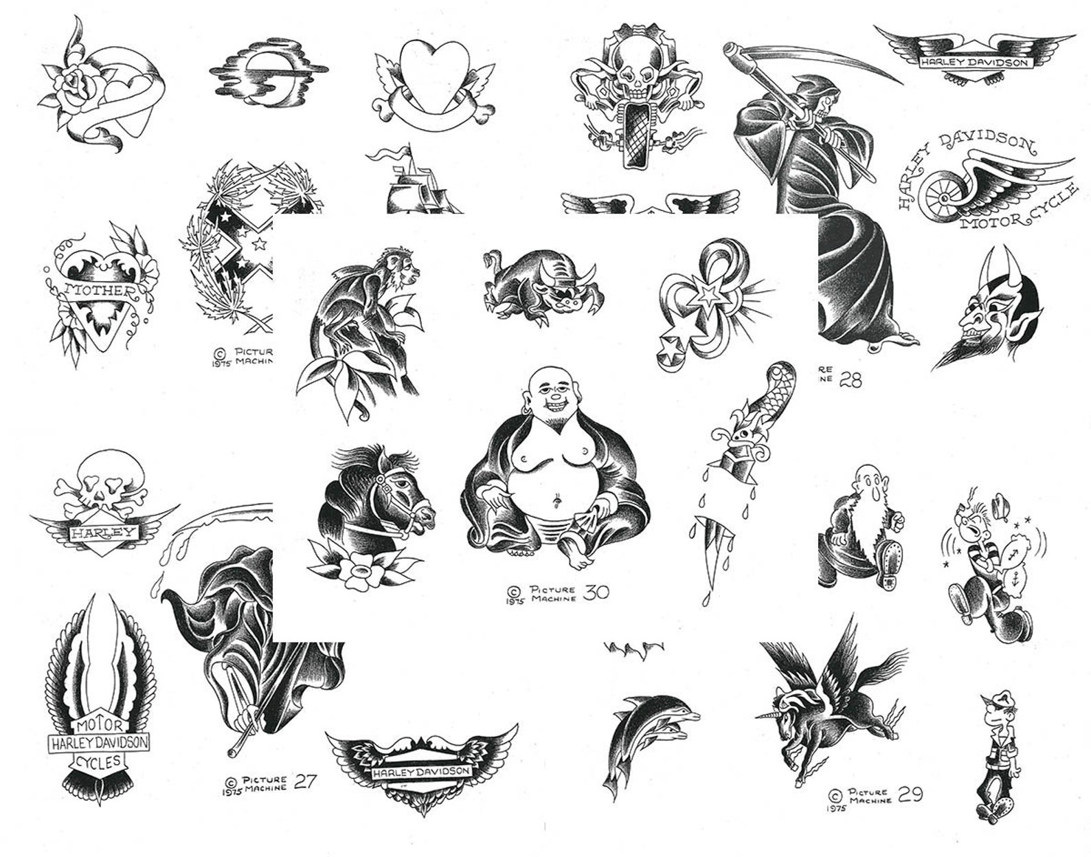 1975 Picture Machine Spaulding & Rogers Traditional Vintage Tattoo ...