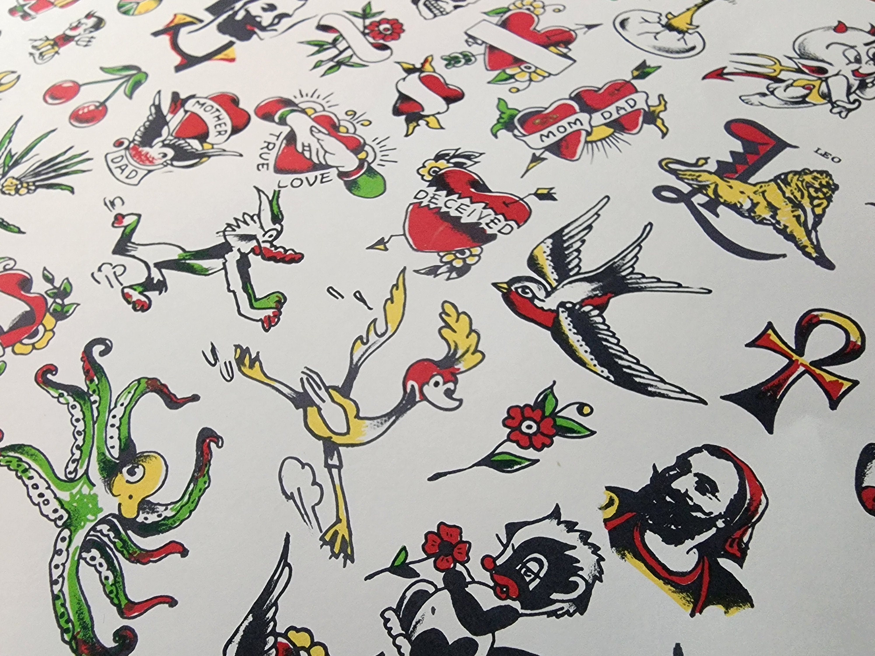 Milton Zeis Traditional Vintage Tattoo Flash Pork Chop Sheet 13X19 High ...