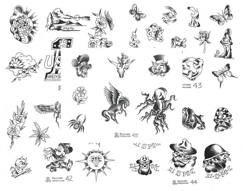 1975 Picture Machine Spaulding & Rogers Traditional Vintage Tattoo ...