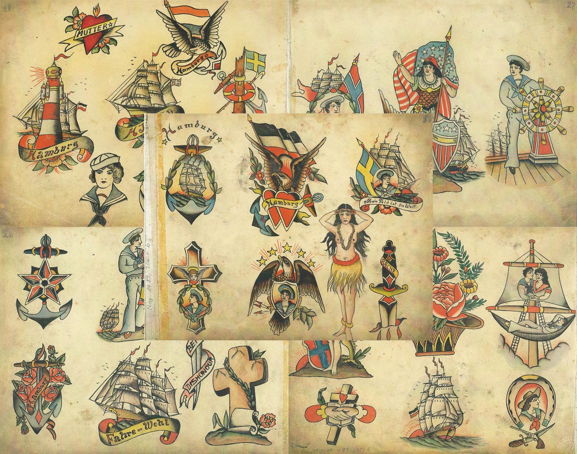 Christian Warlich Traditional, Vintage, Old School Style Tattoo Flash ...