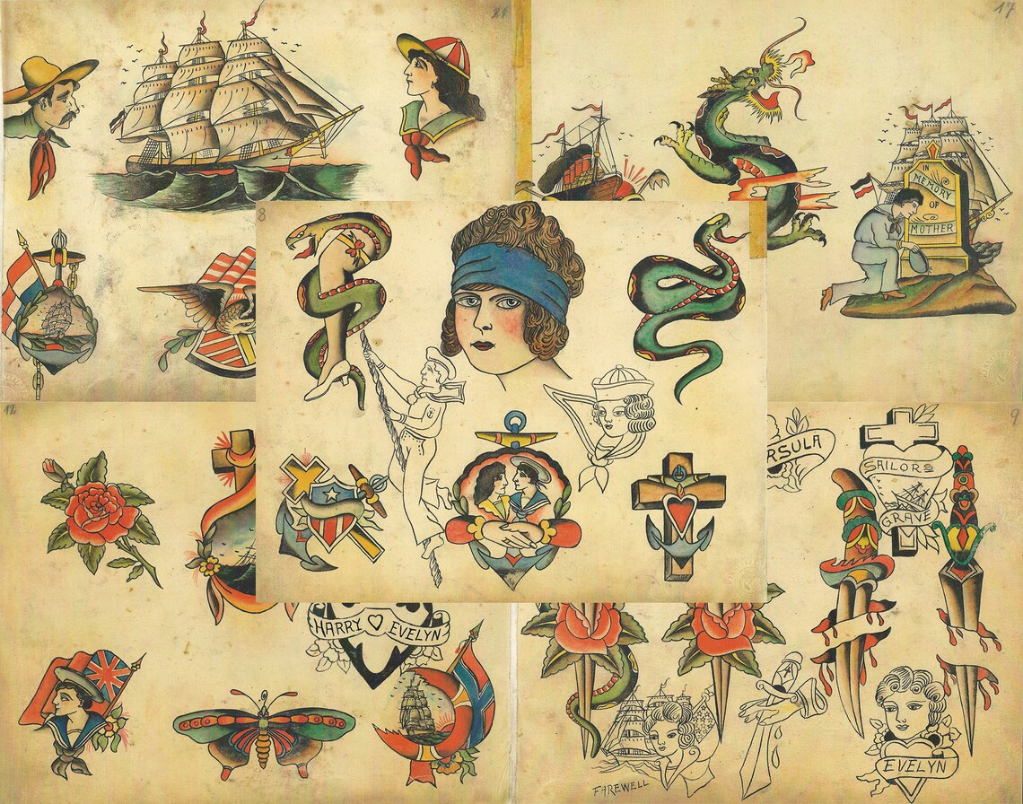 Christian Warlich Traditional, Vintage, Old School Style Tattoo Flash ...