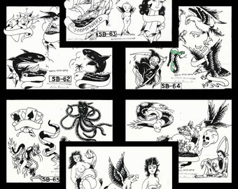 Sailor Jerry Traditional Vintage Style Tattoo Flash 7 Sheets - Etsy